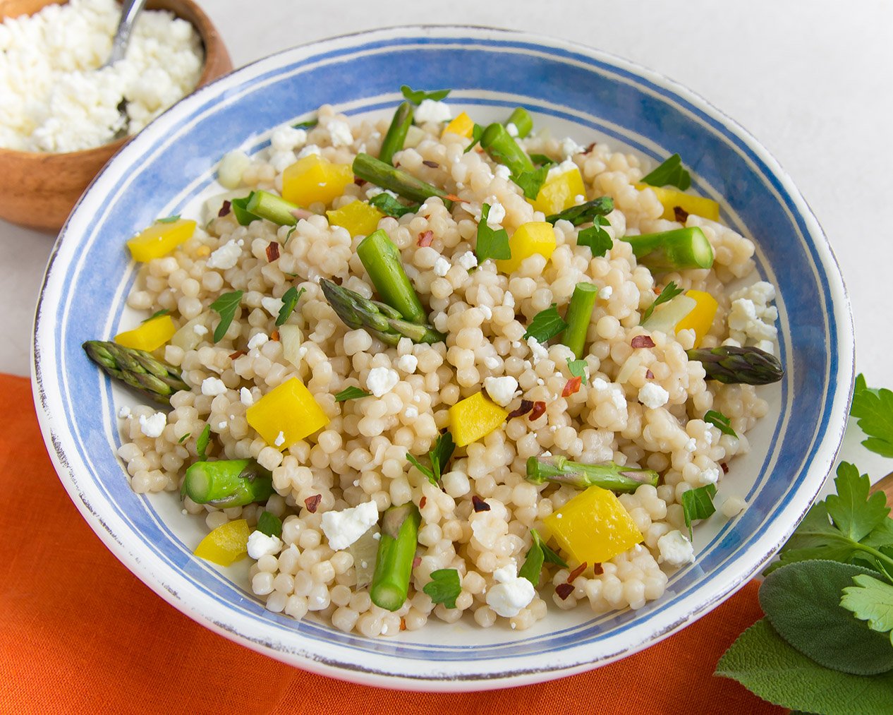 APLK: Asparagus and Goat Cheese Pearl Couscous Salad